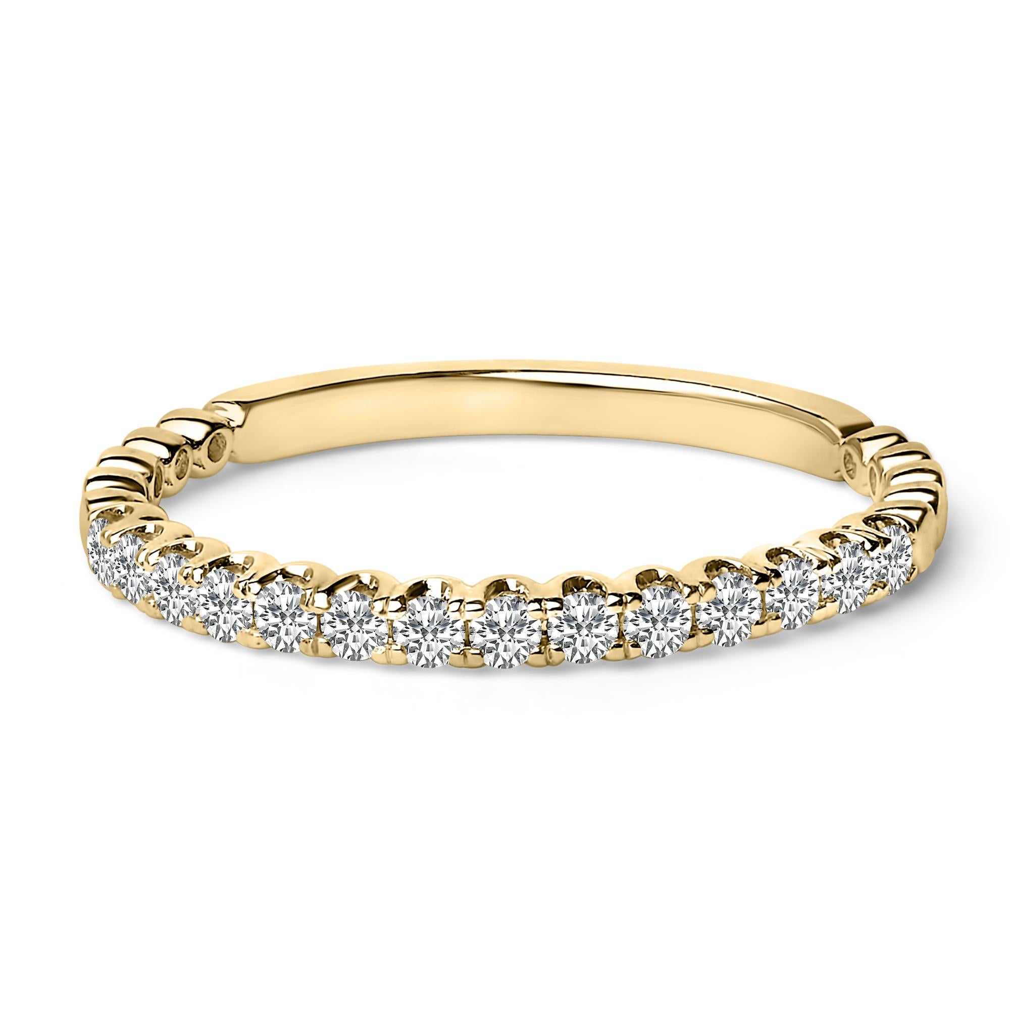 14K Gold 1/4 Cttw Round Diamond Prong Set Wedding Band – Haus of Brilliance